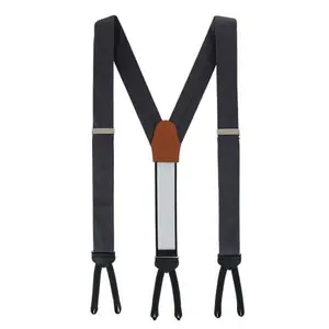 Trafalgar Leyton Diagonal Lined Tone On Tone Silk Suspender - Graphite