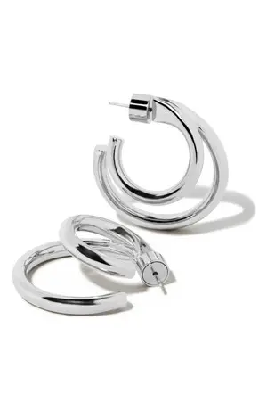 JENNIFER FISHER Double Lilly Mini Hoop Earrings - Silver