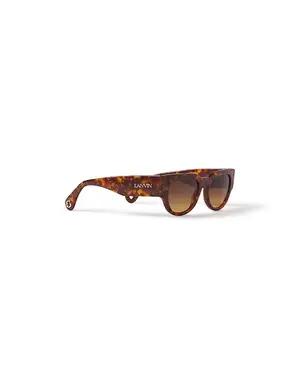 LANVIN Signature Tortoiseshell Effect Sunglasses - Amber/tortoise.