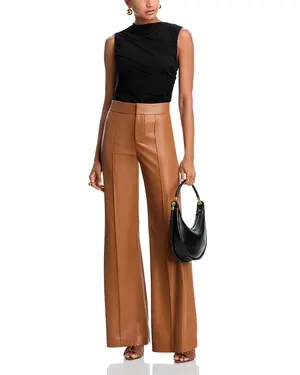 Alice + Olivia Dylan High-waist Wide-leg Pants - Camel
