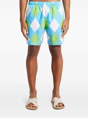 Lacoste Geometric-print Swim Shorts