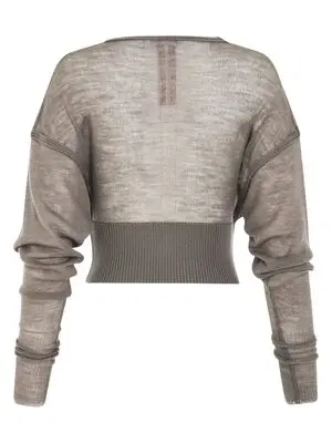 Rick Owens Cropped Virgin Wool Jumper