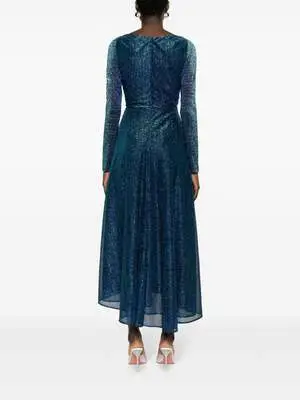 Talbot Runhof Metallic-thread Draped Midi Dress