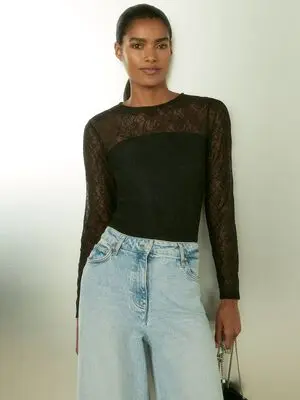 REISS Bernice Lace Bodysuit
