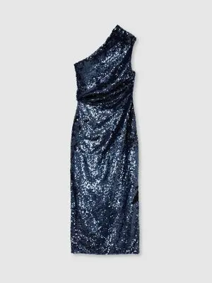 ILTA Sequinned One-shoulder Maxi Dress