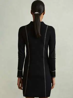REISS Edena Knitted Mini Dress