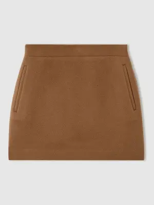 REISS Blake Atelier Virgin Wool Blend Mini Skirt