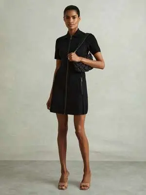 REISS Nala Knitted Mini Dress