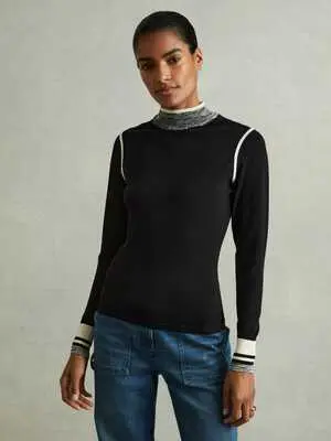 REISS Rosa Knitted High Neck Jumper