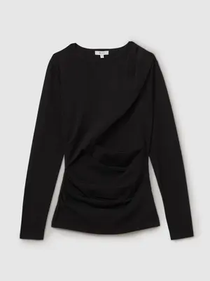 REISS Rue Draped Front Top