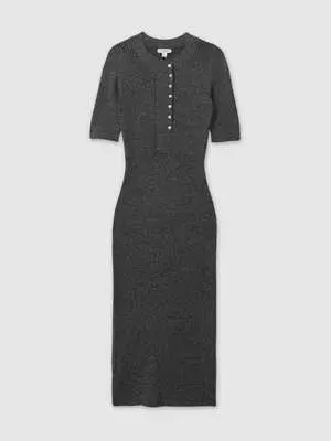 REISS Sandy Ribbed Wool-blend Midi Dress
