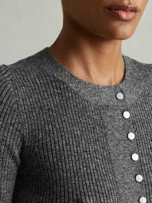 REISS Sandy Ribbed Wool-blend Midi Dress