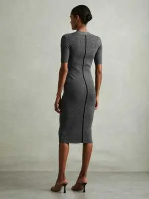 REISS Sandy Ribbed Wool-blend Midi Dress