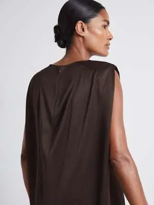 REISS Camille Atelier Satin Tunic Top With Wool