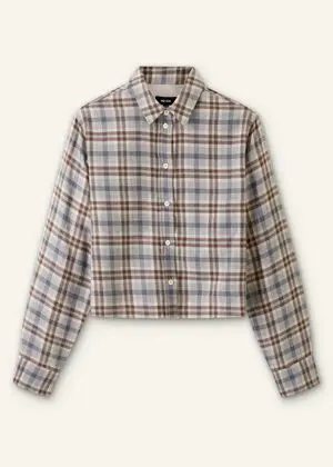 ME+EM Check Cotton Merino Crop Shirt