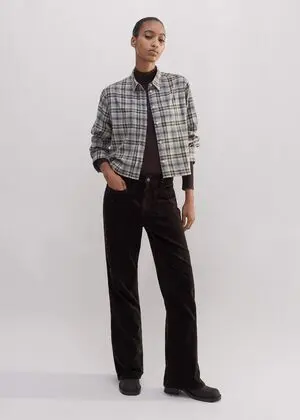 ME+EM Check Cotton Merino Crop Shirt