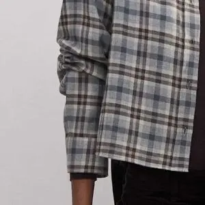 ME+EM Check Cotton Merino Crop Shirt