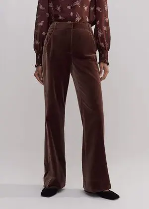 ME+EM Velvet Kick Flare Trousers