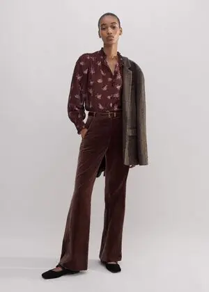 ME+EM Velvet Kick Flare Trousers