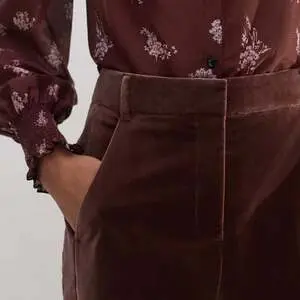 ME+EM Velvet Kick Flare Trousers