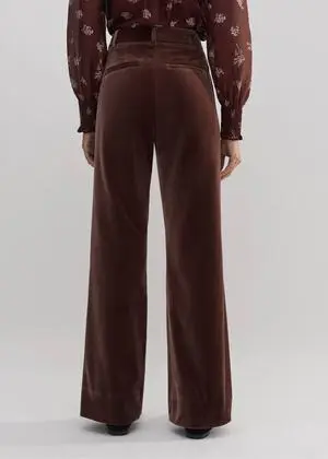 ME+EM Velvet Kick Flare Trousers - Tea Rose
