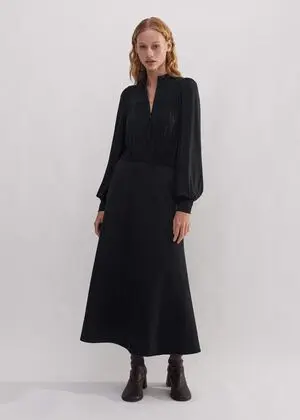 ME+EM Gather Detail Midi Dress