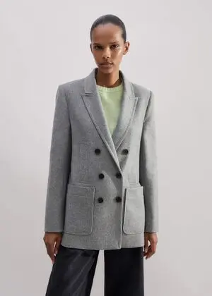 ME+EM Wool-blend Herringbone Relaxed Jacket