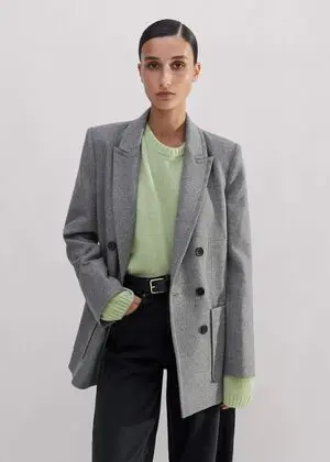 ME+EM Wool-blend Herringbone Relaxed Jacket