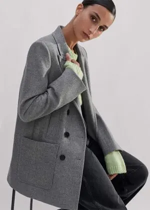ME+EM Wool-blend Herringbone Relaxed Jacket