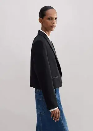 ME+EM Forever Shawl Collar Crop Tux Jacket