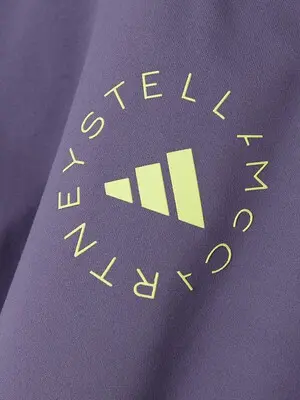 Adidas By Stella McCartney Cropped Logo-print Performance Top - Purple