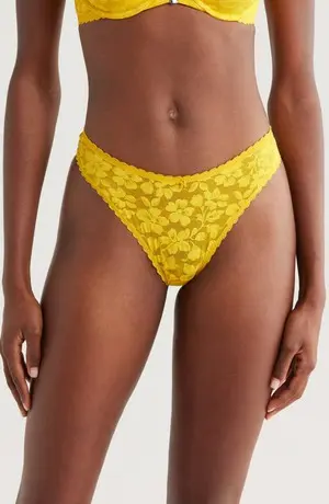 SAVAGE X FENTY Lavish Lac Brazilian Panties - Topaz Yellow