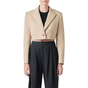 GREY LAB Cropped Blazer - Beige