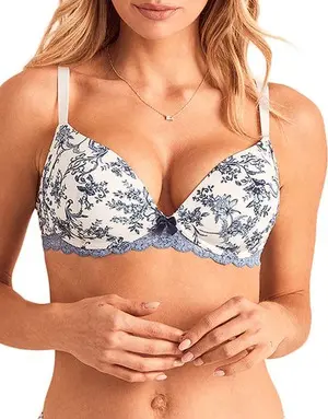 ADORE ME Shea Push Up Plunge Bra - Novelty Blue