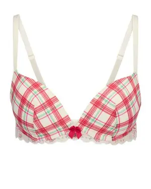 ADORE ME Shea Push Up Plunge Bra - Plaid Red