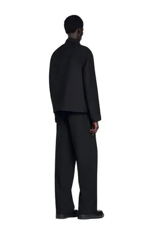 Sandro Zip-up Jacket With Pockets - Black
