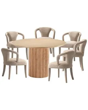 MANHATTAN COMFORT Manhattan Comfort Modern Round Dining Table & Chairs Set - Nocolor