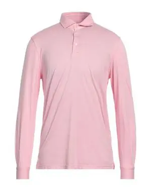 Fedeli Man Polo Shirt Orange Size 40 Organic Cotton Pink