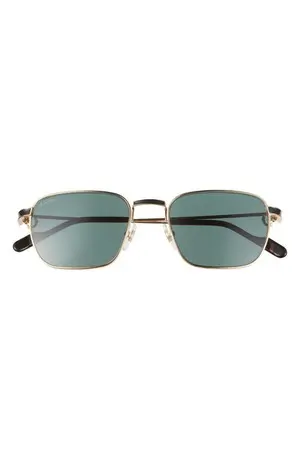 Cartier 54mm Rectangle Sunglasses - Gold