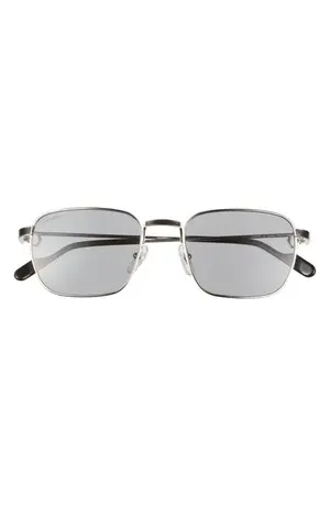 CARTIER 54mm Rectangle Sunglasses - Silver