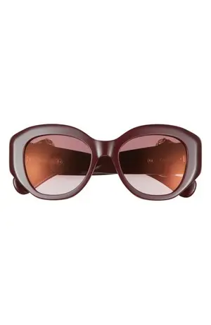 CARTIER 53mm Butterfly Sunglasses - Burgundy