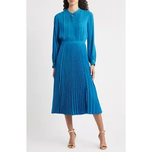 knee length dresses for ladies Pleated Midi Dress – Elie Tahari main image 1