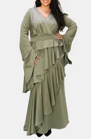 L I V D Draped Evening Dresses