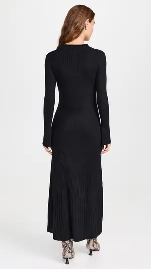 O.P.T Nicole Ribbed Knit Dress - Black