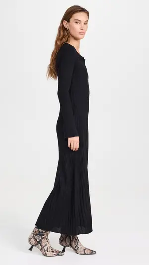 O.P.T Nicole Ribbed Knit Dress - Black