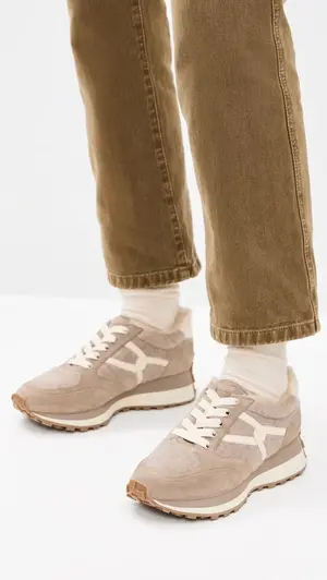 Veronica Beard Valentina Shearling Sneakers - Cobblestone