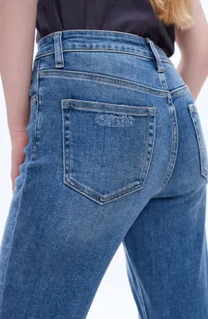 BAYEAS High Rise Distressed Relaxed Boyfriend Jeans - Midnight Thunder