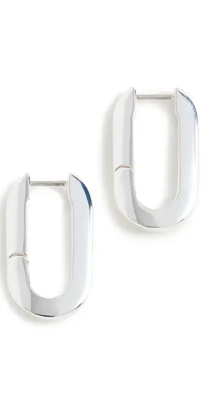 Jenny Bird U-Link Hinged Hoop Earrings High Polish Silver
