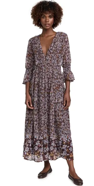 O.P.T Millie Floral Print Midi Dress