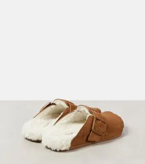 Balenciaga Sunday Shearling-lined Suede Mules